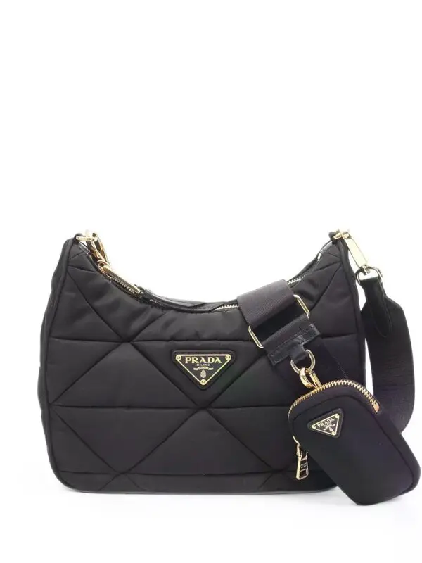 Prada Quilted Tessuto Shoulder Bag - Black