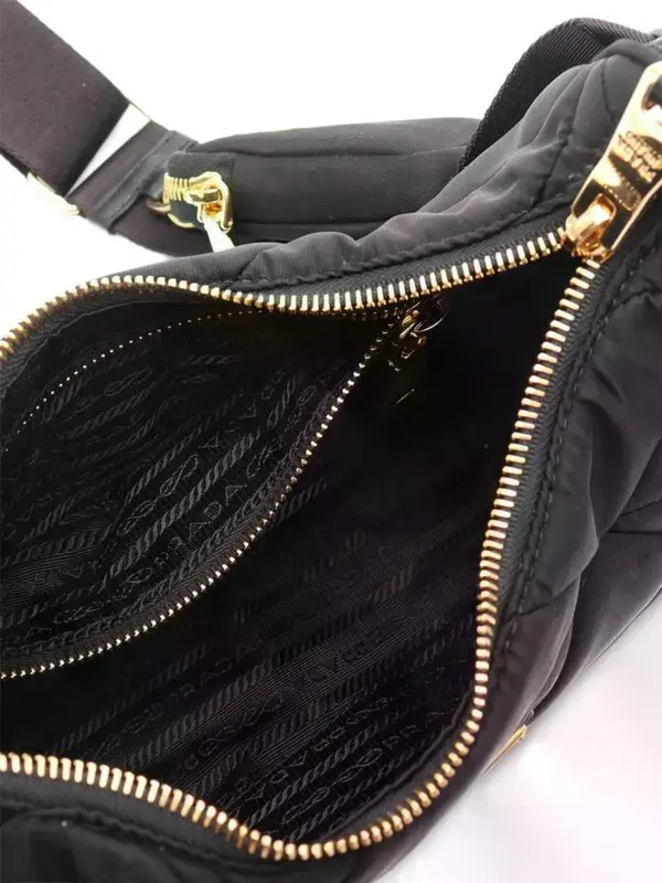 Prada Quilted Tessuto Shoulder Bag - Black
