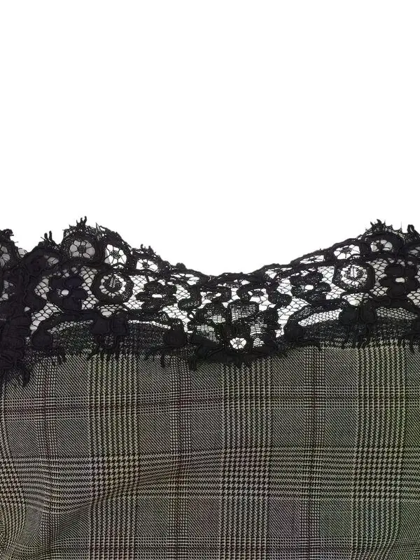 Pinko Check Top With Lace