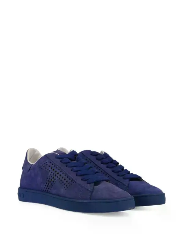 TOD'S Croc-effect Perforated Sneakers - Blue