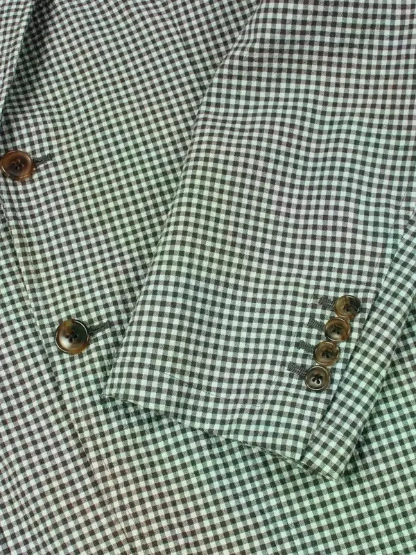 Hermès 1990-2000s Check Seersucker Button-fastening Blazer