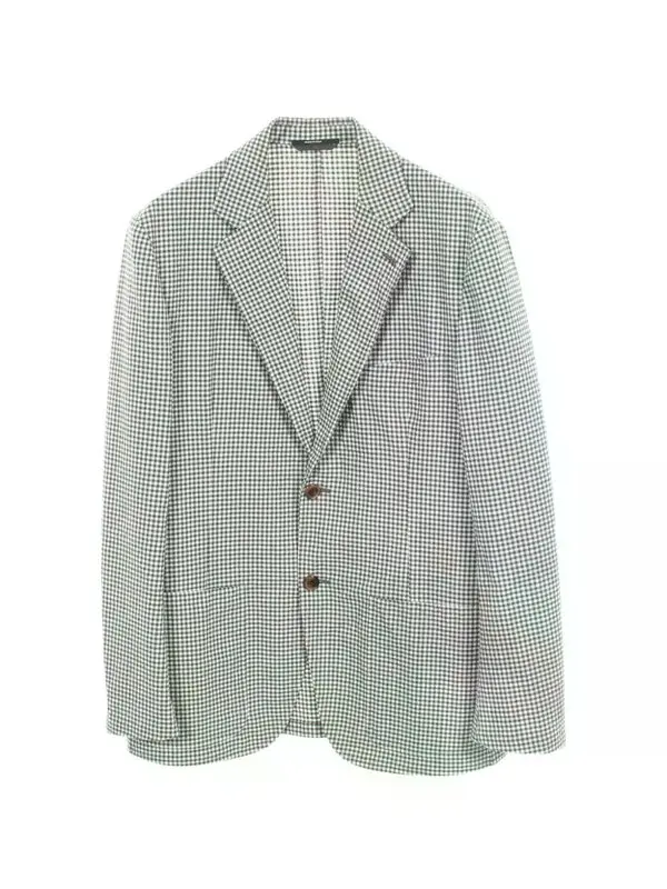 Hermès 1990-2000s Check Seersucker Button-fastening Blazer - Black