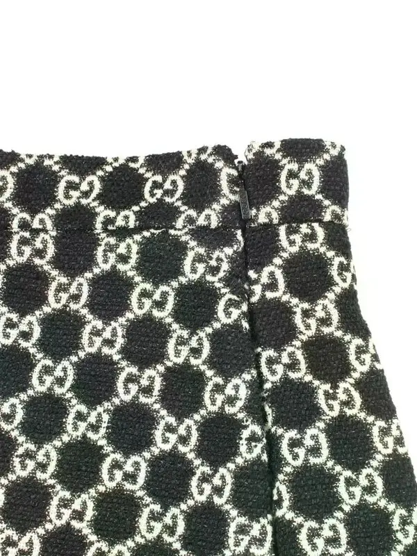 Gucci 2010s Gg Pattern Tweed Mini Skirt