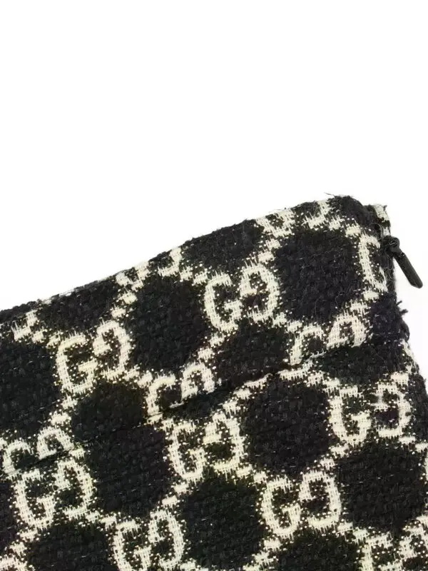 Gucci 2010s Gg Pattern Tweed Mini Skirt