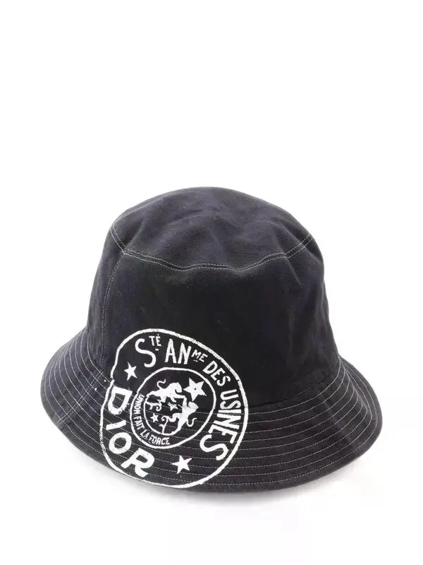 Dior 2010s Logo-print Bucket Hat - Black
