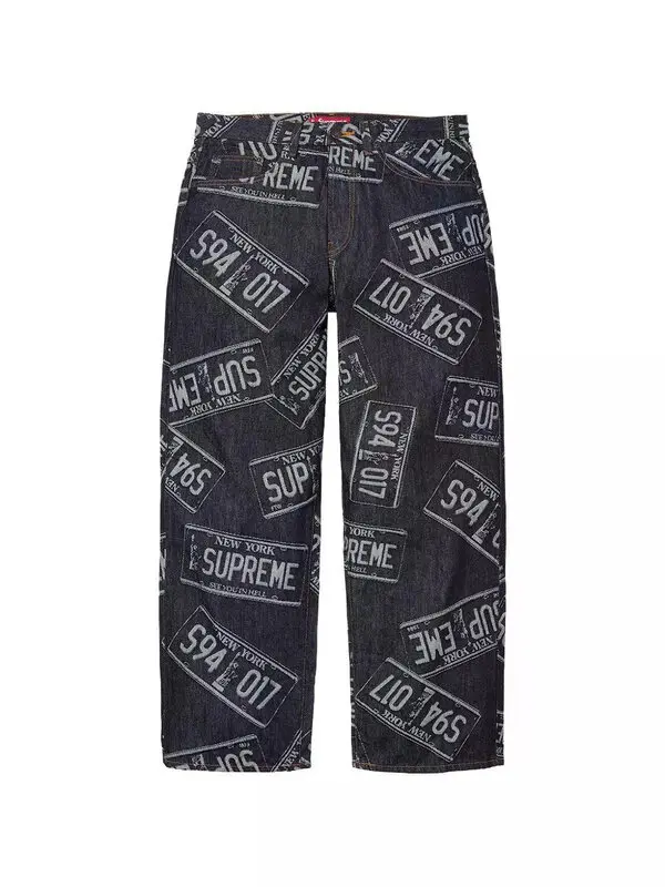Supreme License Plate Baggy Jeans