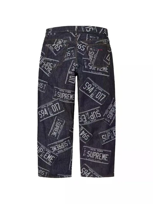 Supreme License Plate Baggy Jeans