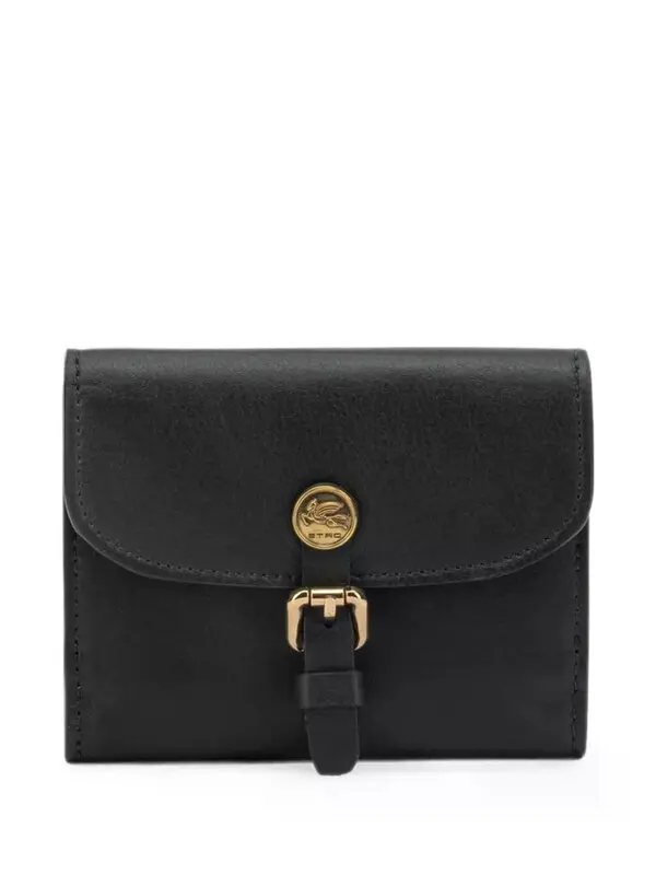 Etro Pony Buckle-detail Leather Wallet - Black