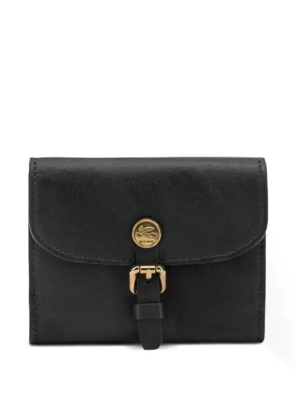 Etro Pony Buckle-detail Leather Wallet - Black