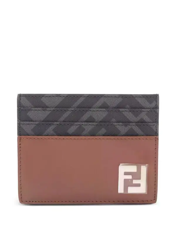Fendi 2020s Ff Squared Card Case - Brown