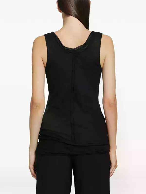 YEHUAFAN Button-front Layered-effect Tank Top