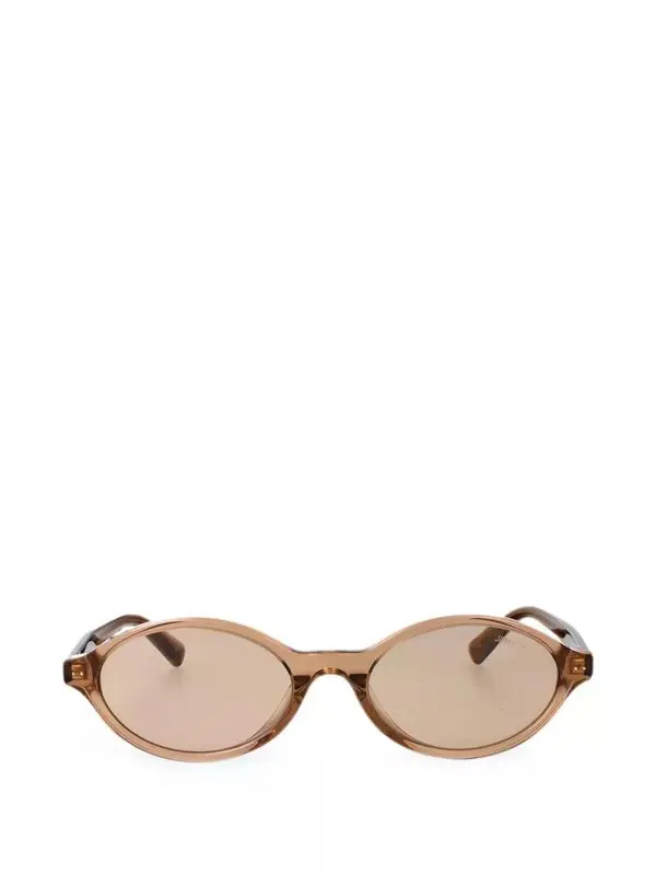 JIMMY CHOO Marais Oval-frame Sunglasses - Brown