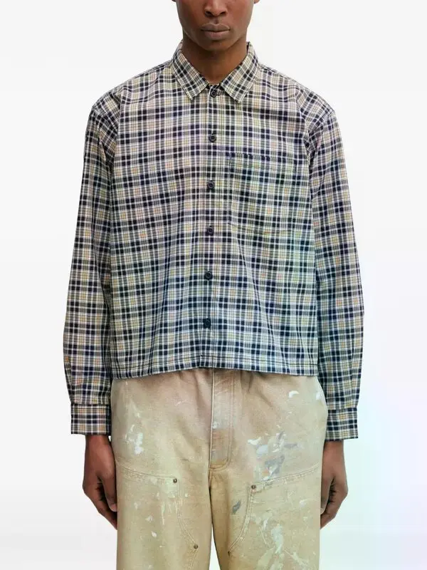 BEAMS Check-print Long-sleeved Shirt - Neutrals