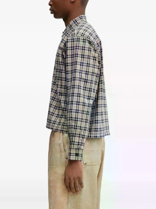 BEAMS Check-print Long-sleeved Shirt