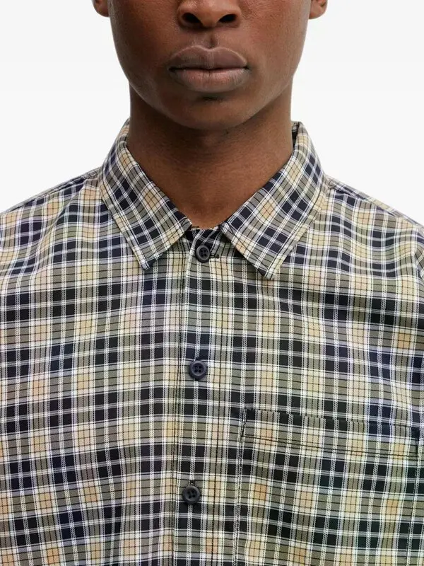 BEAMS Check-print Long-sleeved Shirt