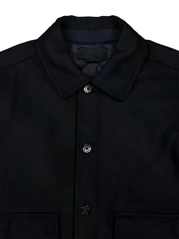 Stone Island Button-up Logo-patch Wool Jacket