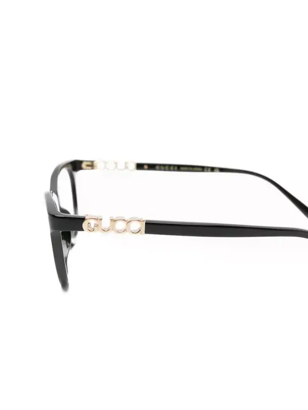 Gucci Logo-plaque Cat-eye Glasses - Black