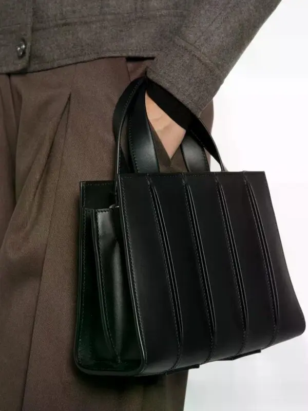 Max Mara Paneled Leather Tote Bag - Black