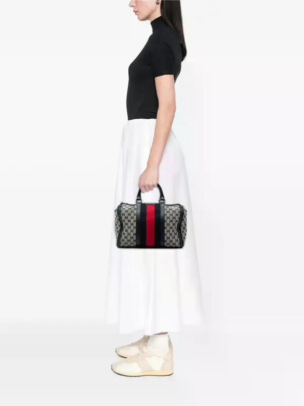 Gucci 2016-2026 Medium Gg Canvas Web Joy Boston Bag Satchel - Neutrals