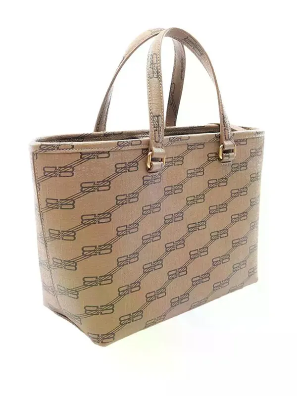 Balenciaga Monogram Shopper Satchel - Brown