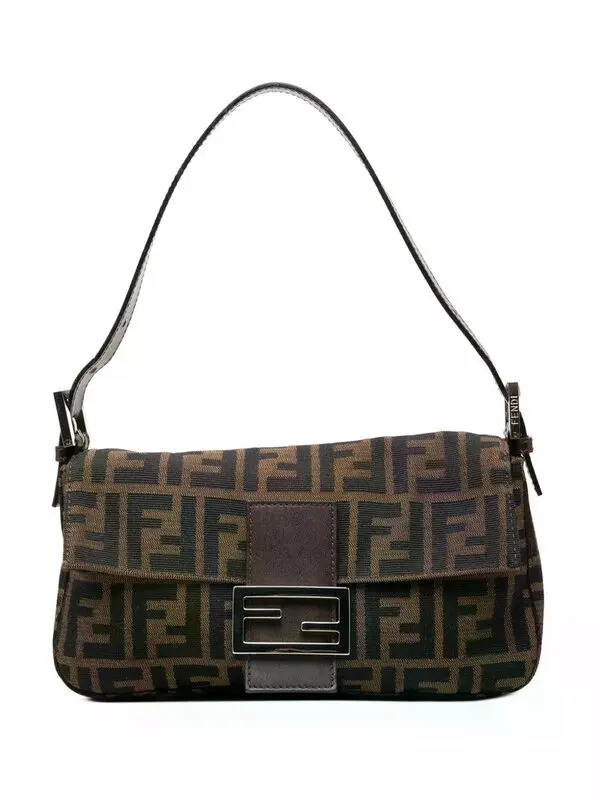 Fendi 1997-2000 Zucca Canvas Baguette Shoulder Bag - Brown