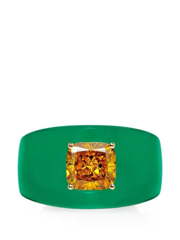SOLO FOR DIAMONDS Diamond-embellished Chunky Ring