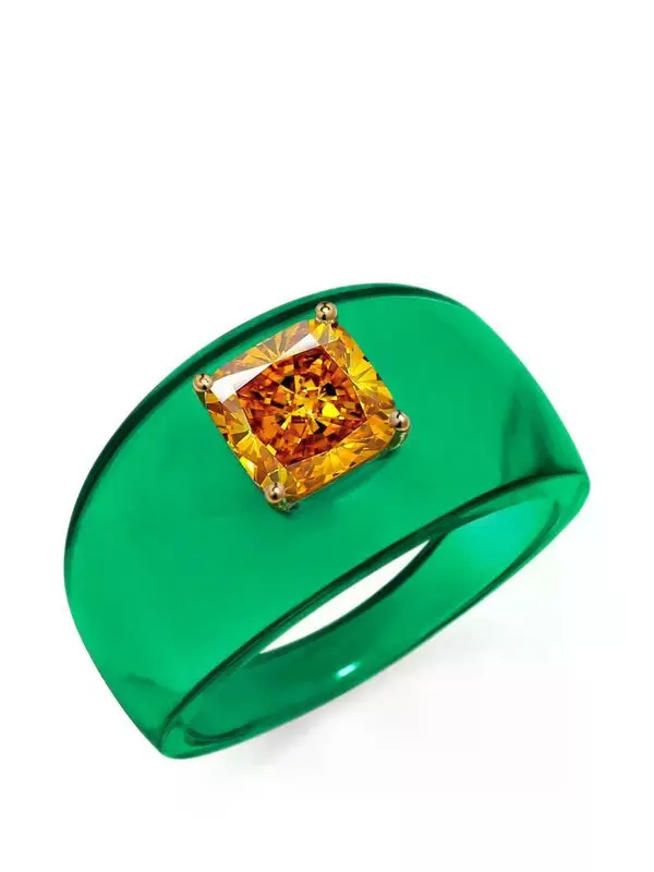 SOLO FOR DIAMONDS Diamond-embellished Chunky Ring