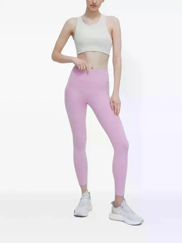 REEBOK Lux Logo-print Slip-pocket Leggings - Pink