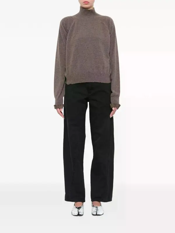 MAISON MARGIELA Distressed Knit Turtleneck - Brown
