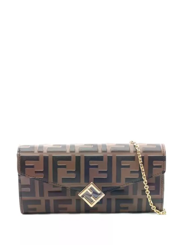 Fendi 2020s Ff Diamond Cross Body Bag - Brown