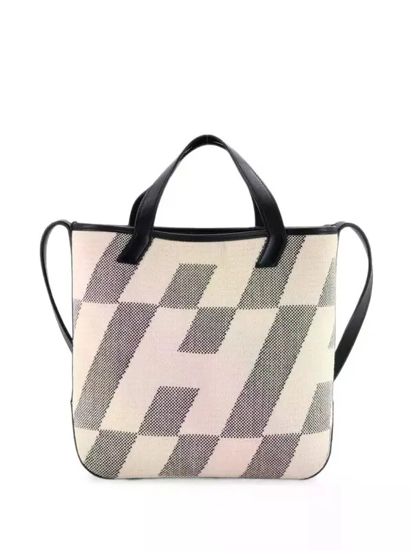 Hermès Cabas H En Biais Tote Canvas With Leather 27 Shoulder Bag - Black