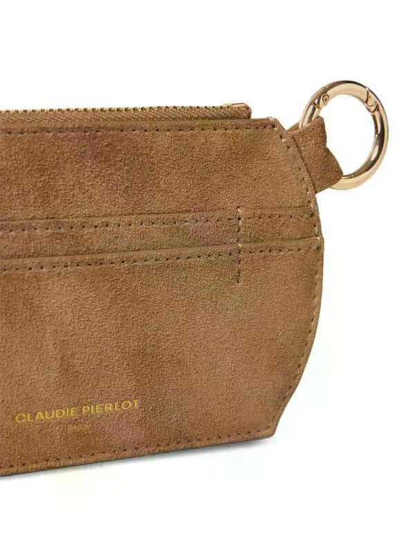 Claudie Pierlot Beige Suede Cardholder - Neutrals