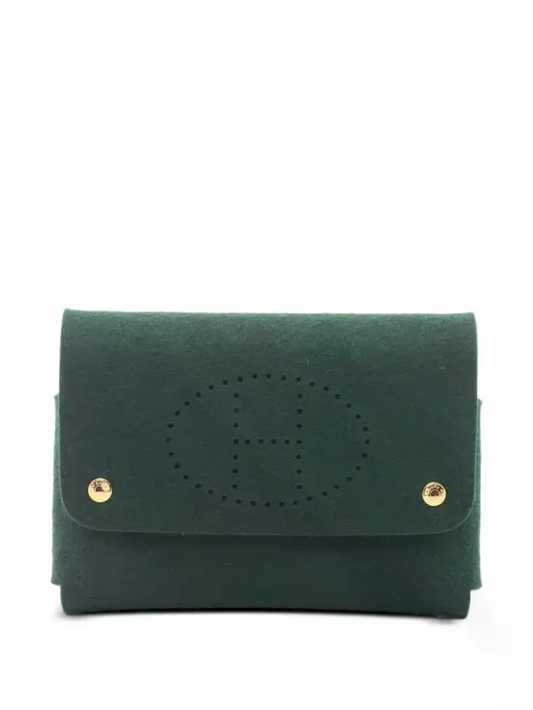 Hermès Felt Pouch With Perforated H Logo - Green