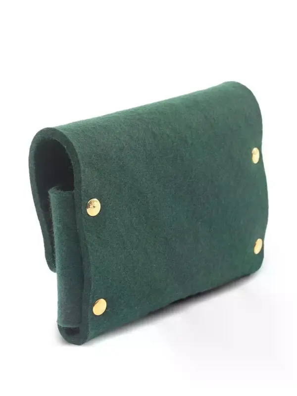 Hermès Felt Pouch With Perforated H Logo - Green