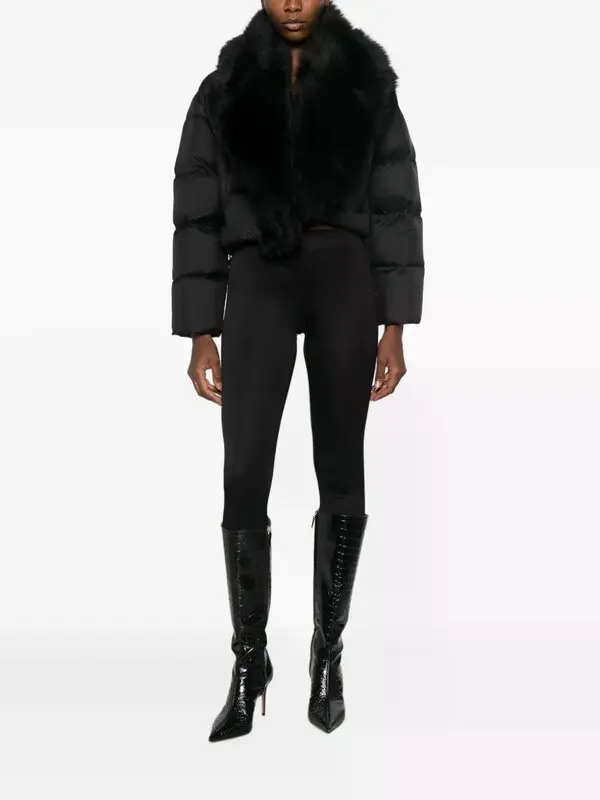 Gucci Shearling-collar Puffer Jacket - Black