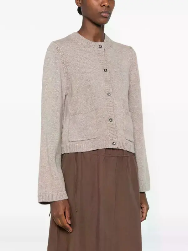 ALLUDE Button-up Patch-pocket Cardigan