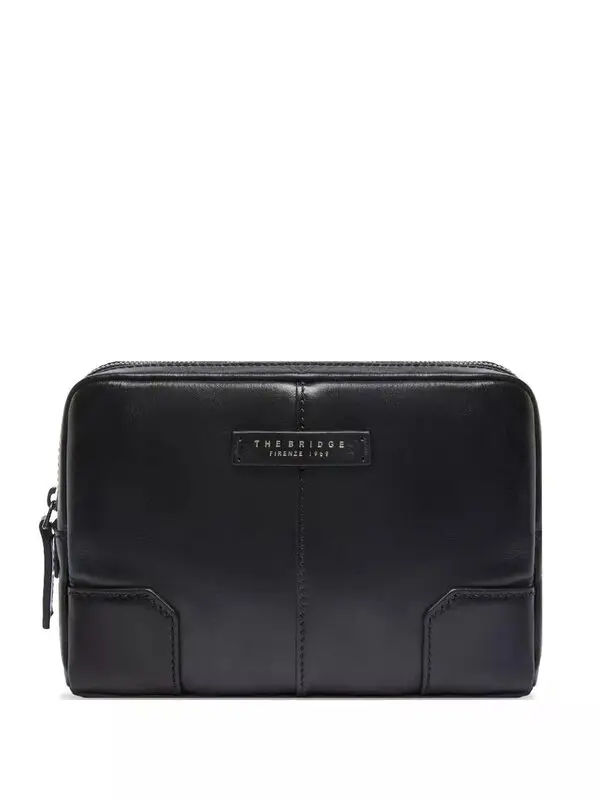 THE BRIDGE Vespucci Leather Zip-top Clutch Bag - Black