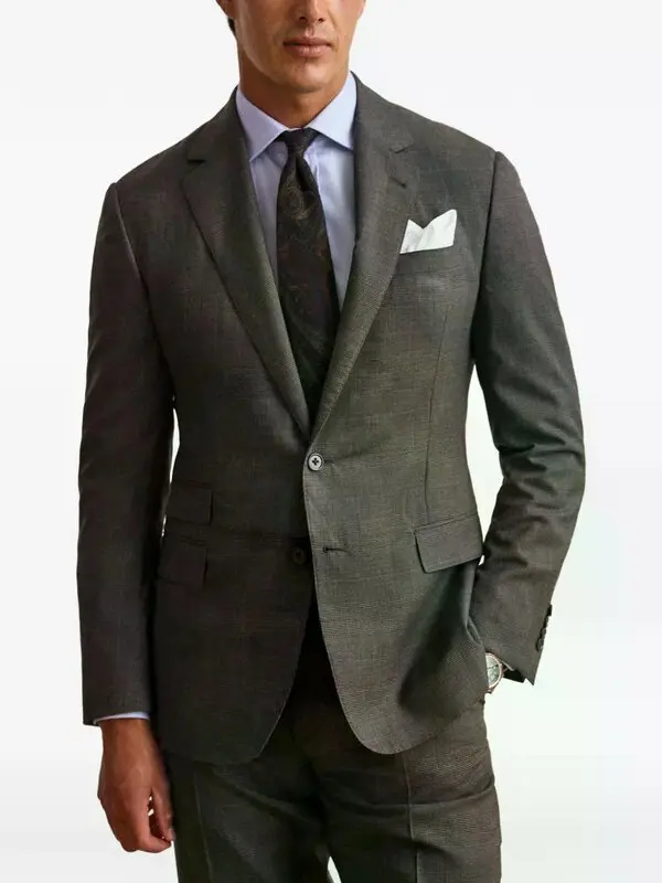 Ralph Lauren Purple Label Kent Glen Plaid Wool Suit - Grey