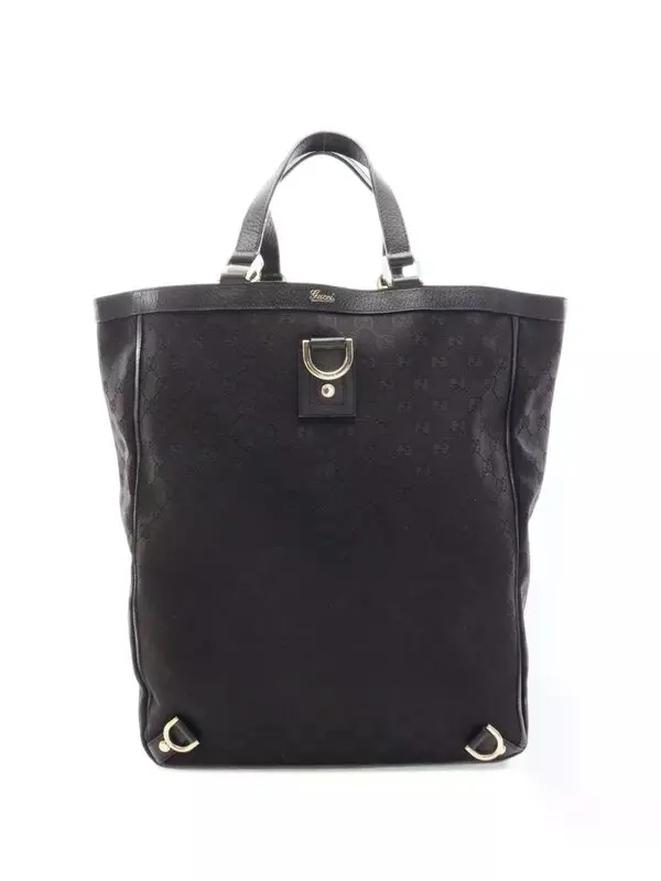 Gucci 2010s Abby Gg Canvas Tote Bag - Black