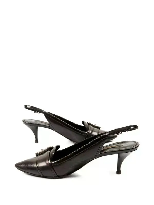 LOUIS VUITTON 2000s Buckled Slingback Pumps - Black