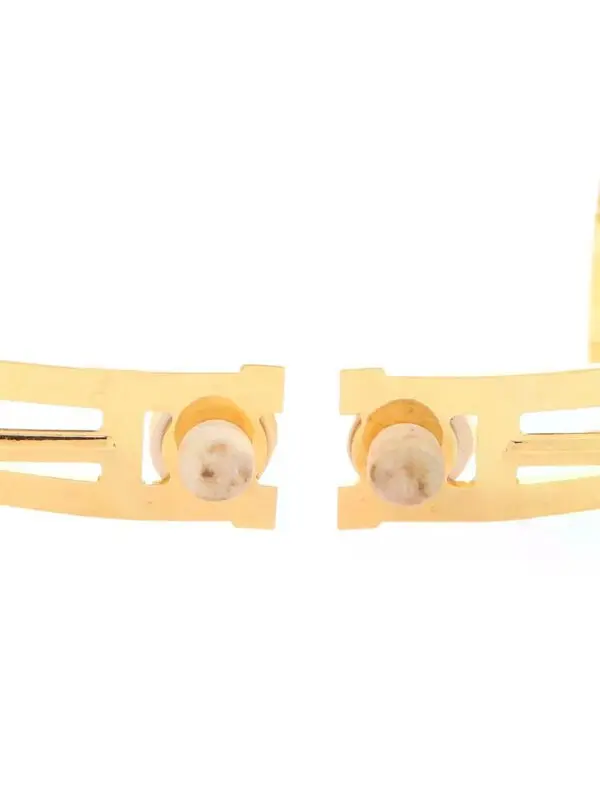 Hermès Tone Enamel Floral Motif Clip-on Earrings