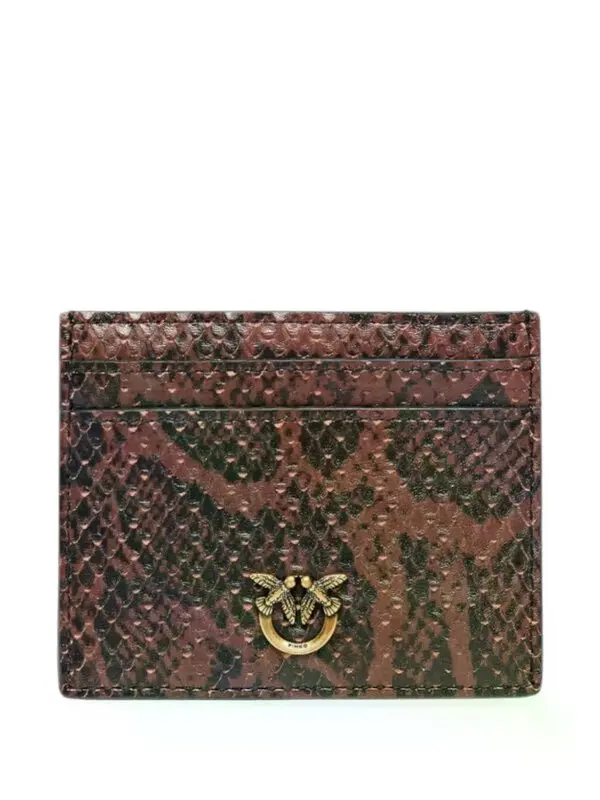Pinko Love Birds Snakeskin-effect Card Holder
