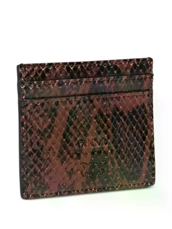 Pinko Love Birds Snakeskin-effect Card Holder - Brown