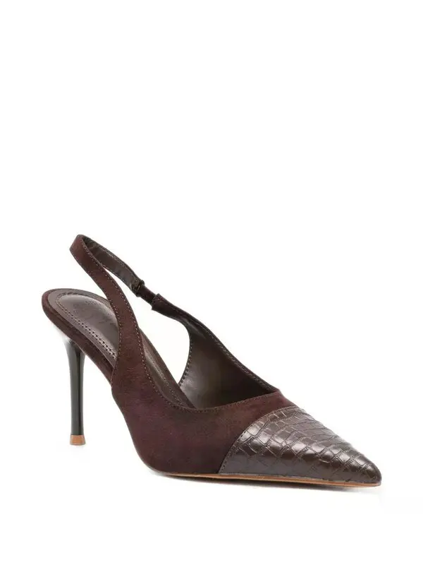 TWENTY FOURHAITCH Varne Croc-effect Slingback Pumps