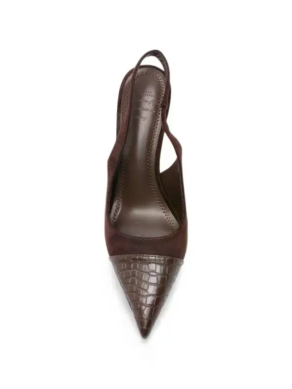 TWENTY FOURHAITCH Varne Croc-effect Slingback Pumps