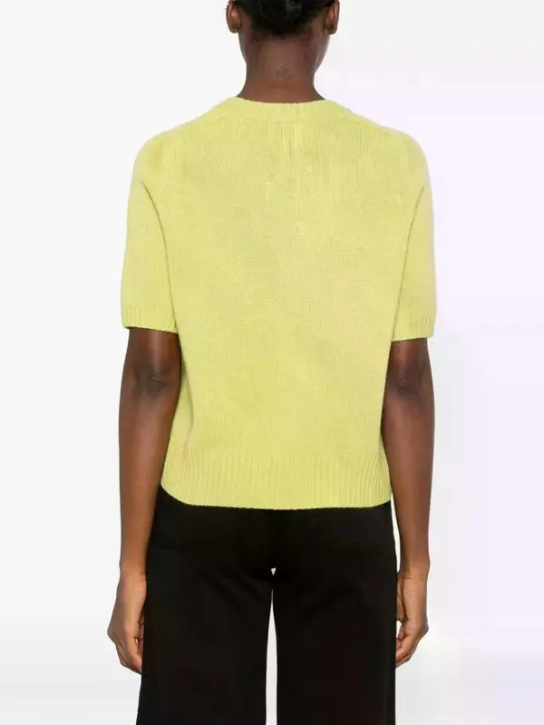 ALLUDE Short-sleeve Ribbed-trim Sweater