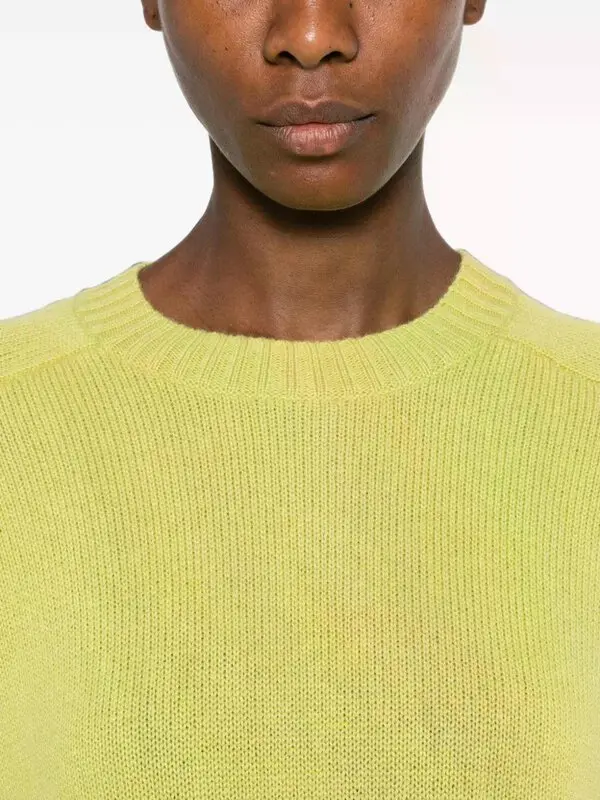ALLUDE Short-sleeve Ribbed-trim Sweater