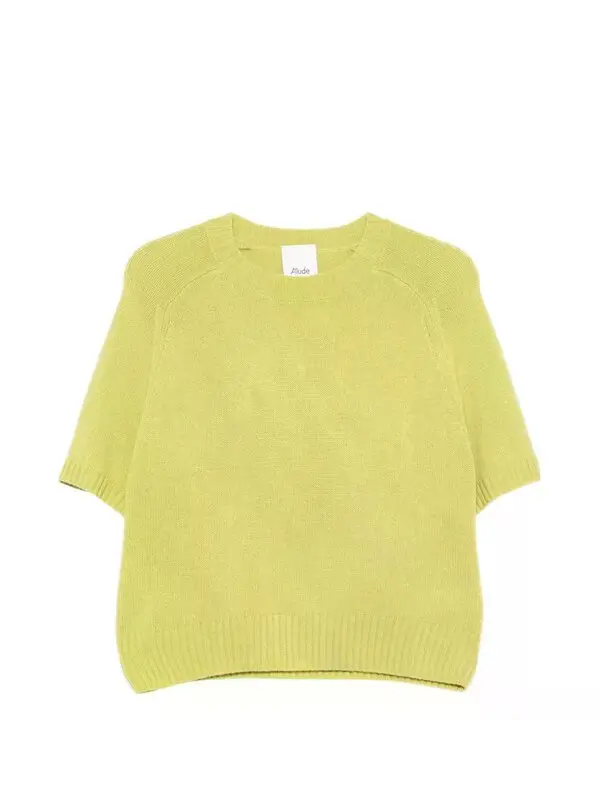 ALLUDE Short Sleeve Sweater - Green