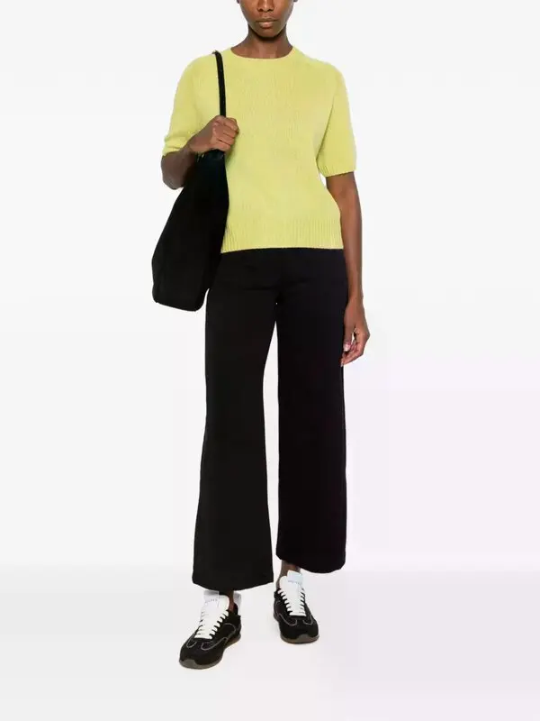 ALLUDE Short Sleeve Sweater - Green