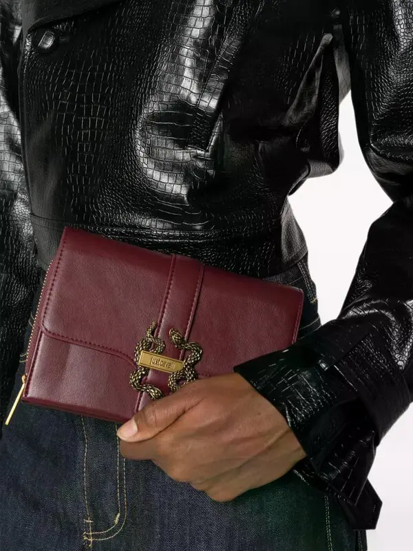 Just Cavalli Snake-plaque Clutch Bag - Red